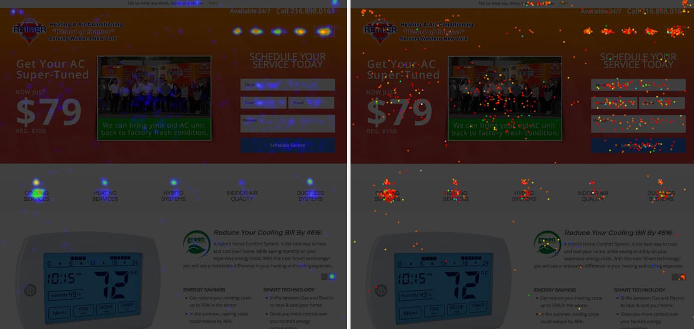 Using heat maps to optimize the campaigns of our clients